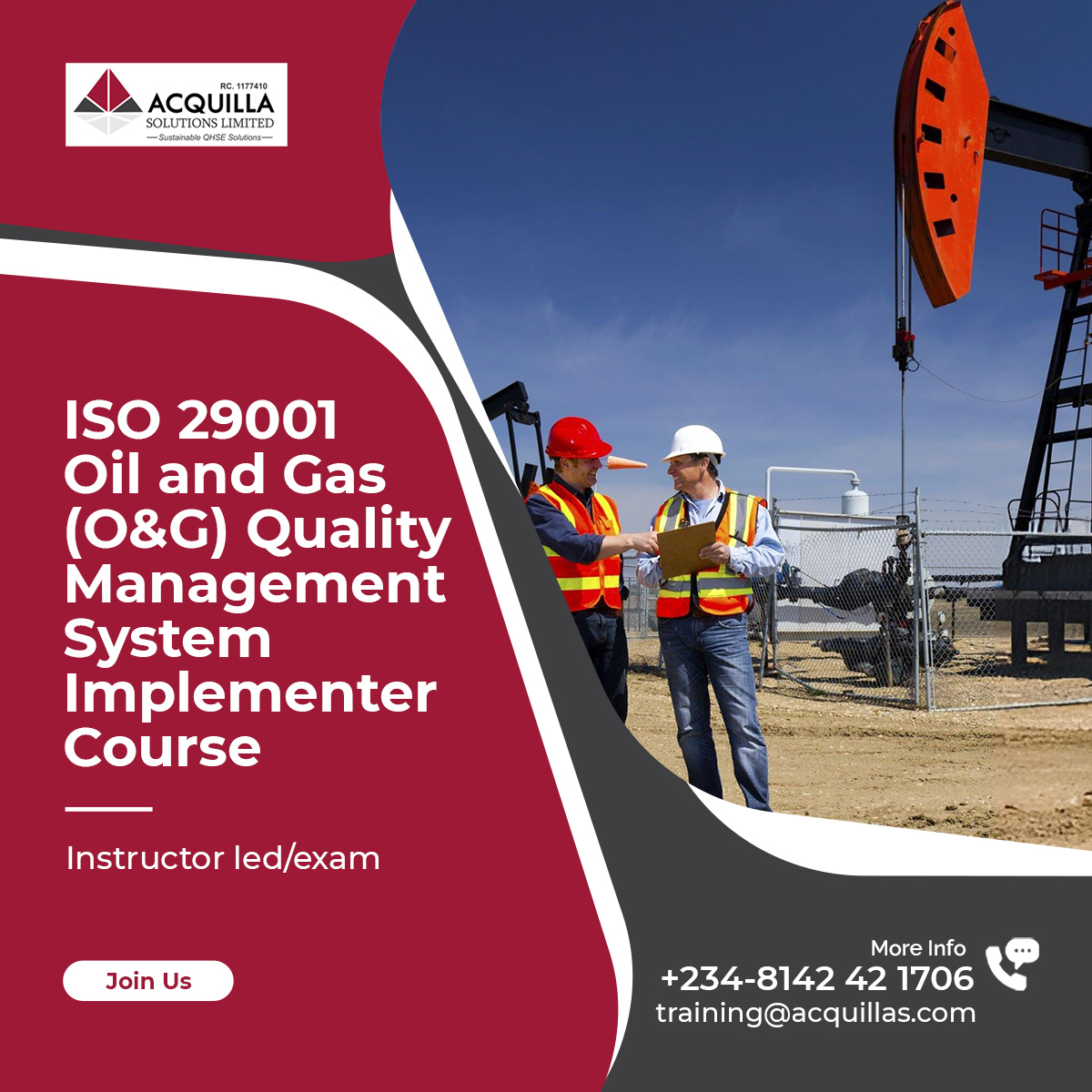 ISO 29001 Oil and Gas (O&G) Quality Management System Implementer ...